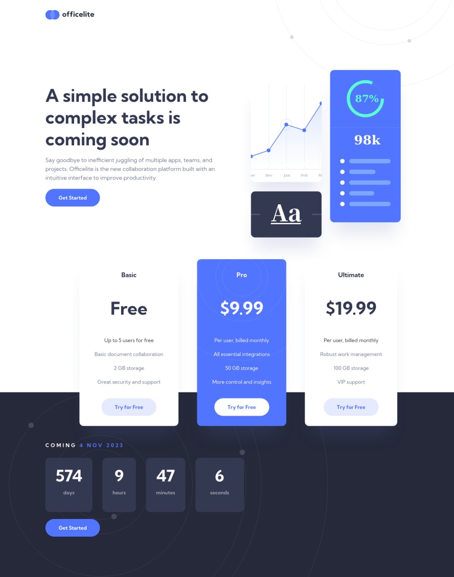 Frontend Mentor Officelite Coming Soon Site Html Css Javascript Coding Challenge Solution