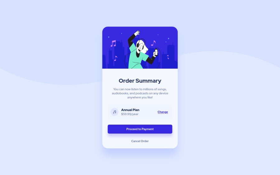 Frontend Mentor Order Summary Component Main Coding Challenge Solution