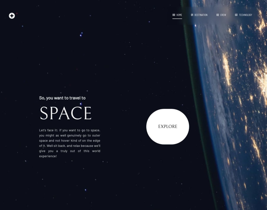 Frontend Mentor Responsive Space Multipage Using React Router And
