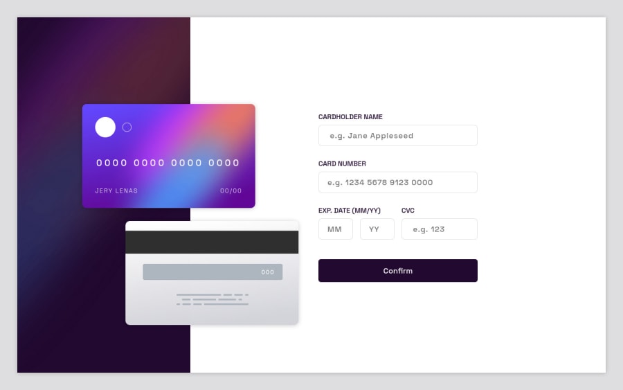 Frontend Mentor Interactive Card Details Form Coding Challenge Solution