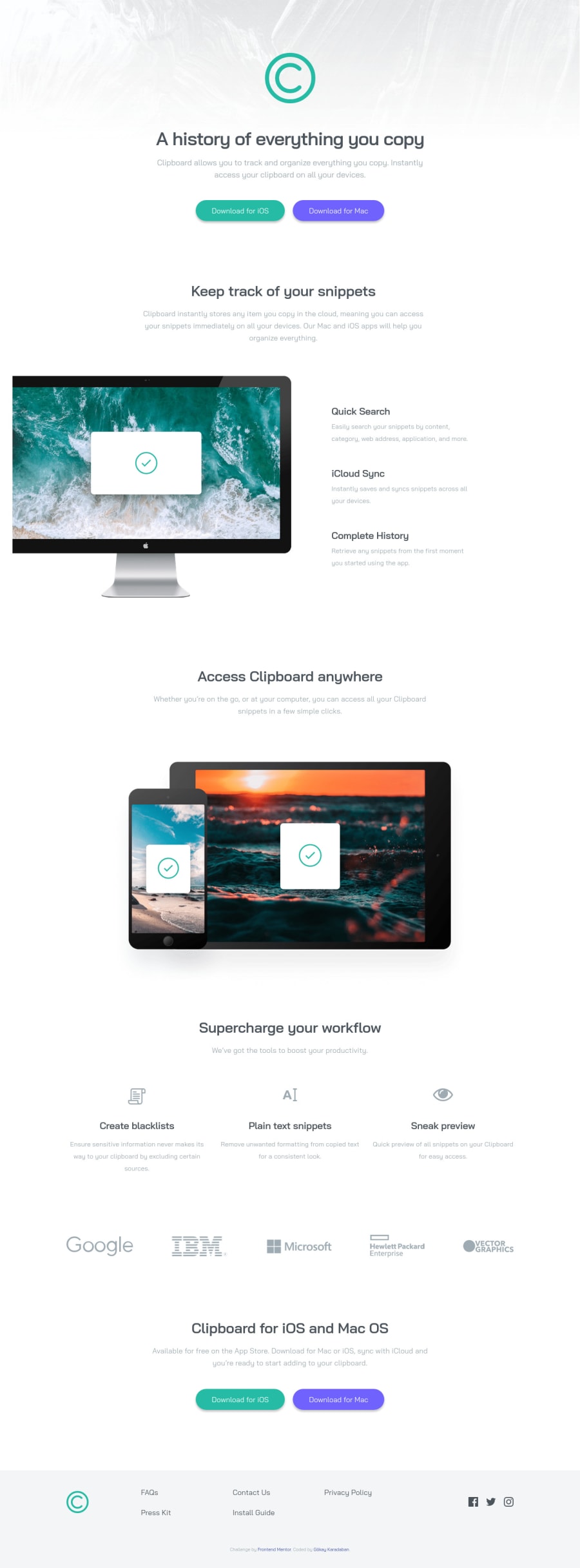 Frontend Mentor Clipboard Landing Page Master Coding Challenge Solution