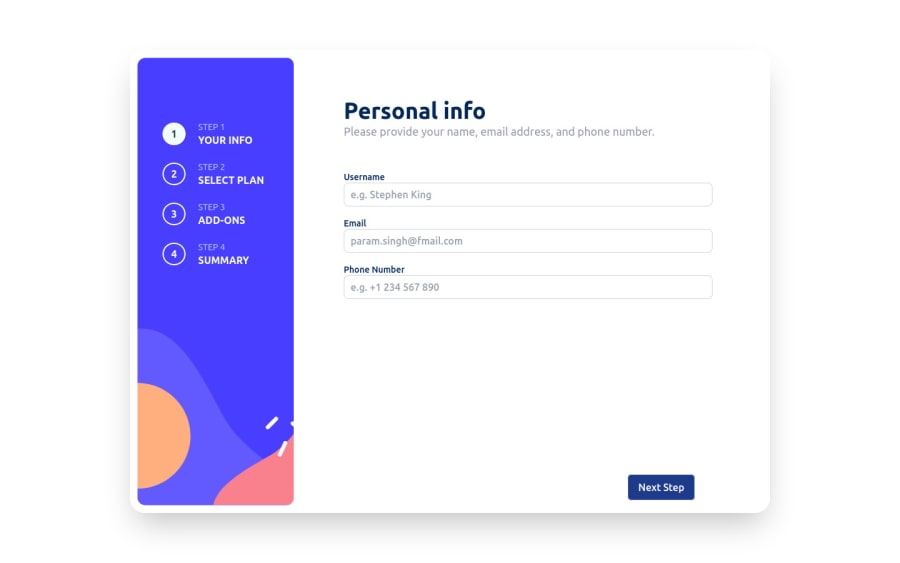Frontend Mentor Multi Step Form In React Coding Challenge Solution