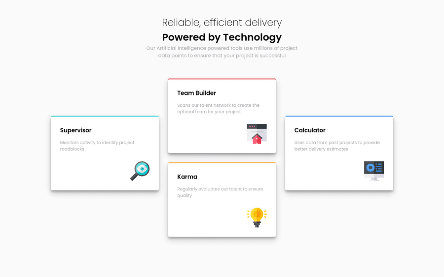 Frontend Mentor Four Card Feature Section Master Using Htmland Css