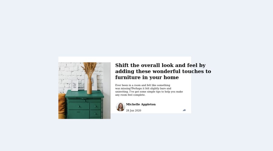 Frontend Mentor Article Preview Component Coding Challenge Solution