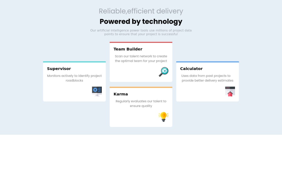 Frontend Mentor Four Card Section Using React Coding Challenge Solution