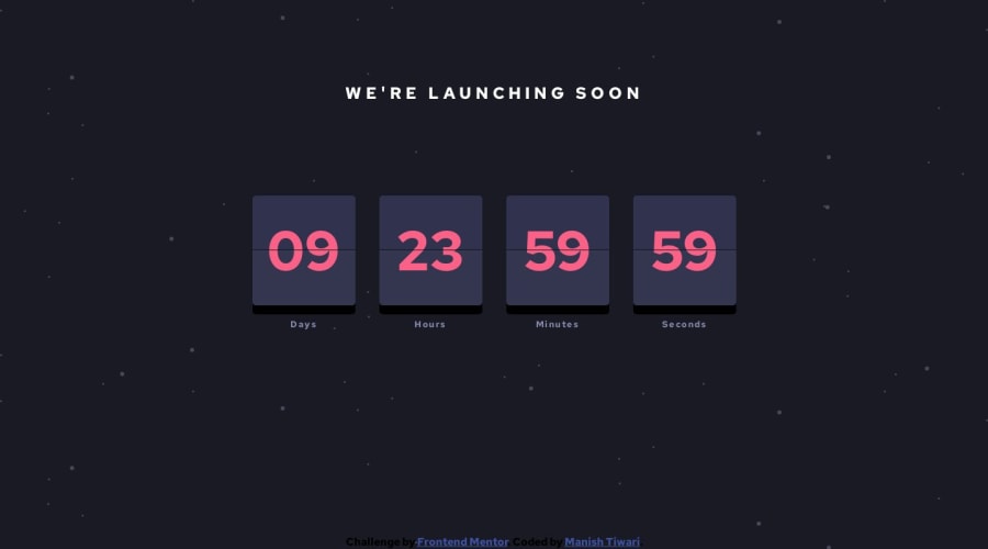 Frontend Mentor Launch Countdown Timer Using Html Css And Javascript Coding Challenge Solution