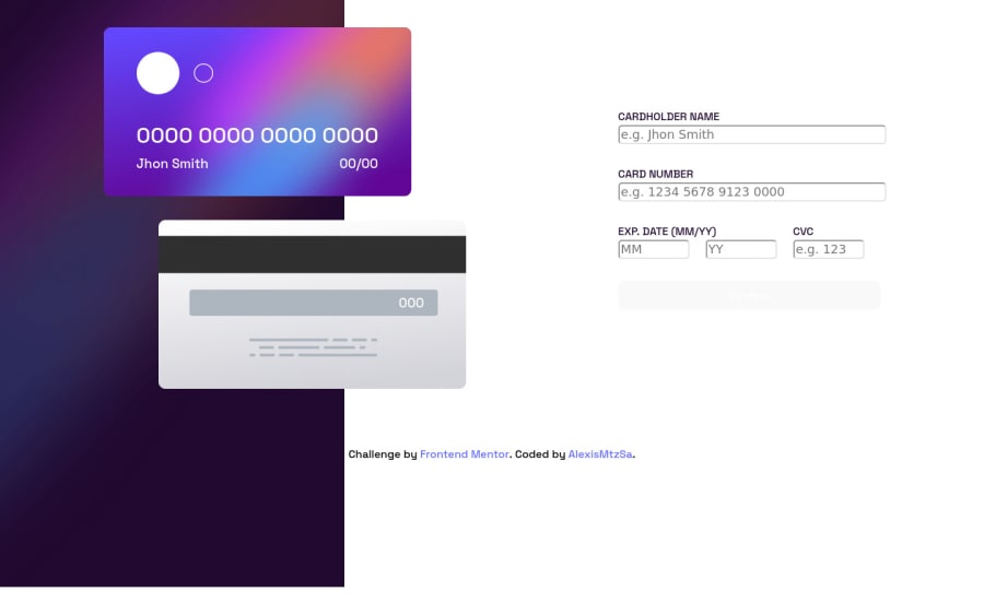 Frontend Mentor Interactive Card Details Using React Typescript And