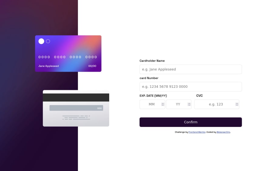 Frontend Mentor Interactive Card Details Form Main Coding Challenge