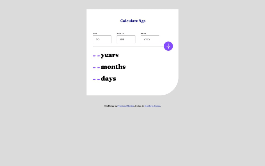 Frontend Mentor Age Calculator App Made With Html Css And Javascript