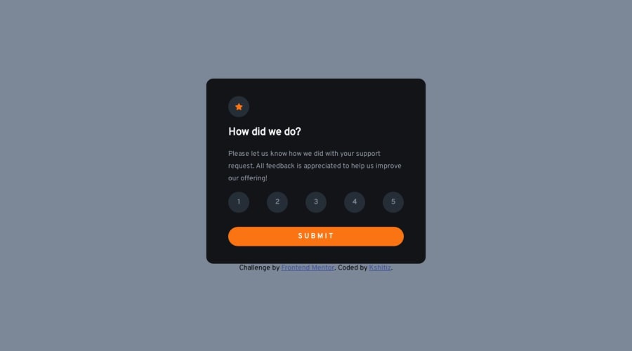 Frontend Mentor Responsive Rating Component Using Reactg Coding Challenge Solution