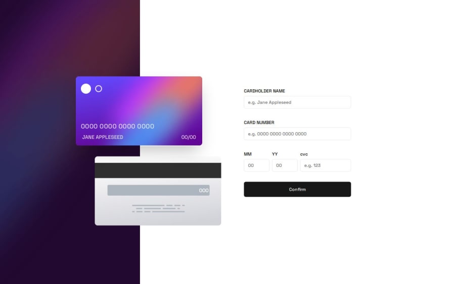 Frontend Mentor Interactive Card Details Form Built W React And Typescript Coding Challenge