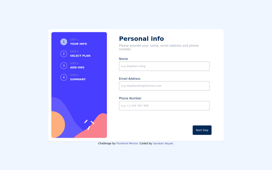 Frontend Mentor Frontend Mentor Multi Step Form Coding Challenge Solution
