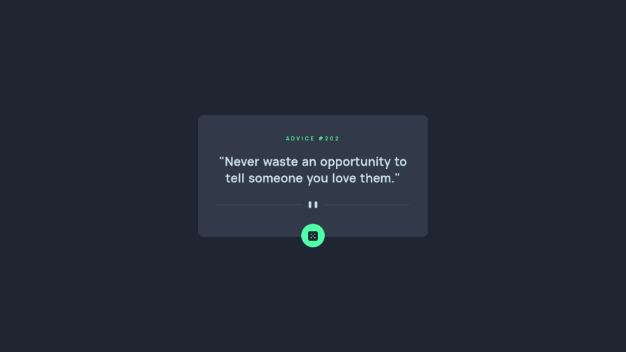 Frontend Mentor Advice Generator Using Vanilla Js And Css Flexbox Coding Challenge Solution
