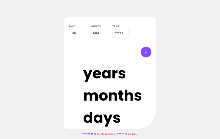 Frontend Mentor Age Calculator App Css And Vanilla Javascript