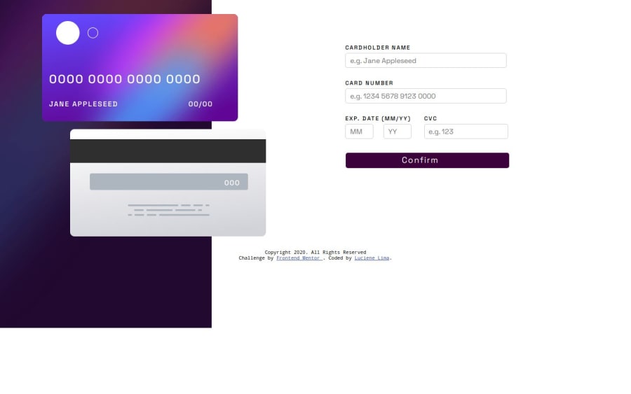 Frontend Mentor Formulario Interativo De Cartao De Credito Coding Challenge Solution