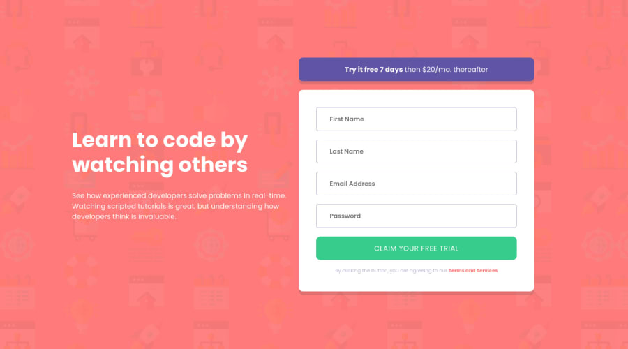 Frontend Mentor Intro Component With Sign Up Form With Html Css