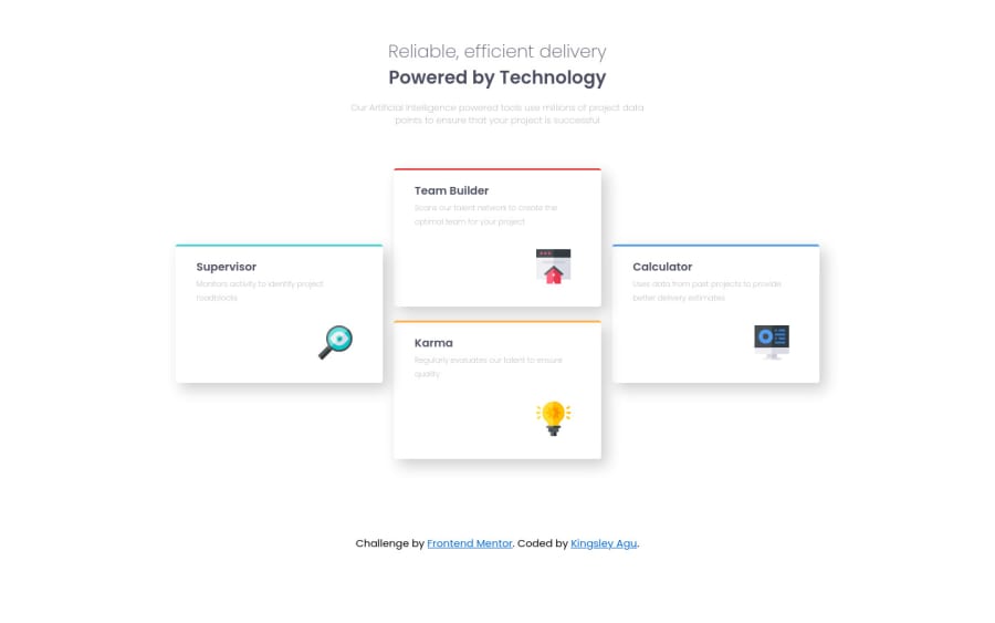 Frontend Mentor Mobile First Four Card Feature Section Using Html And