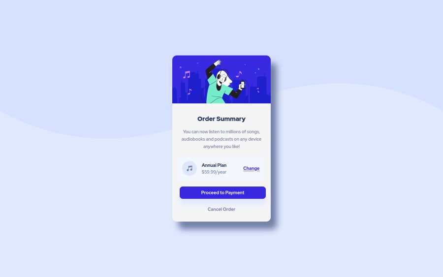 Frontend Mentor Order Summary Component Coding Challenge Solution