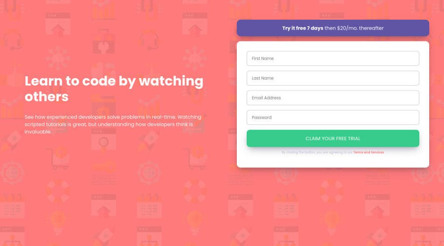 Frontend Mentor Intro Component With Signup Form Using Css Grid Coding Challenge Solution