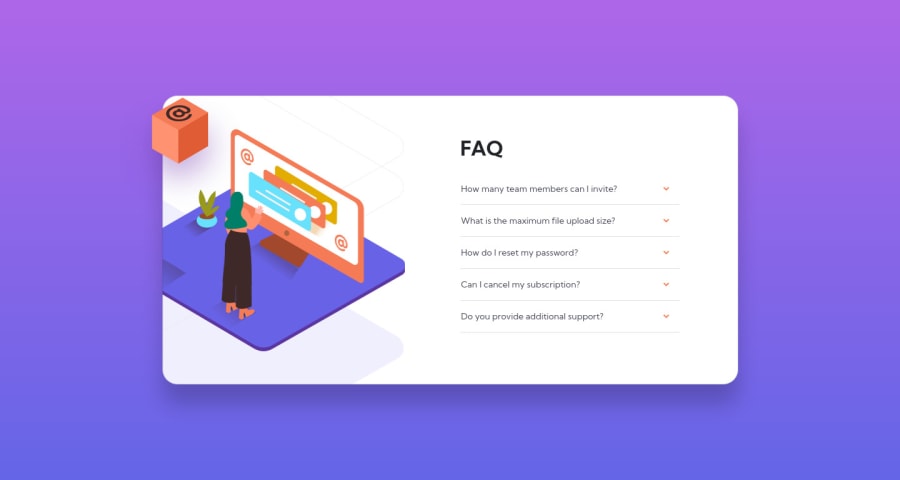 Frontend Mentor Faq Accordion Card Css Grid Bootstrap Coding Challenge Solution