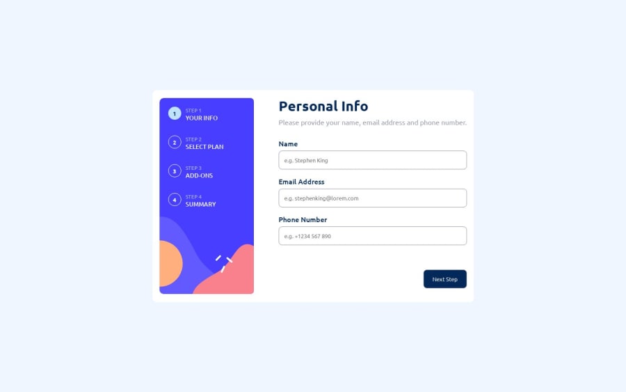 Frontend Mentor Multi Step Form Using Html Css And Javascript Coding Challenge Solution