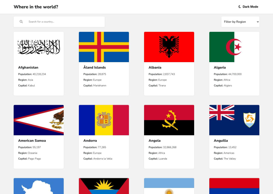 Frontend Mentor Countries Application Built Using React Coding