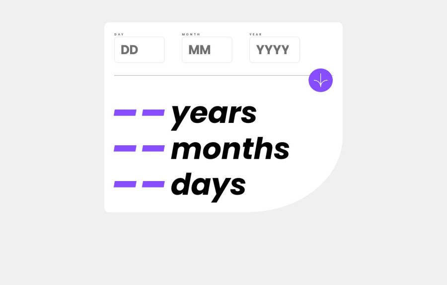 Frontend Mentor Age Calculator Using React Typescript Coding Challenge Solution