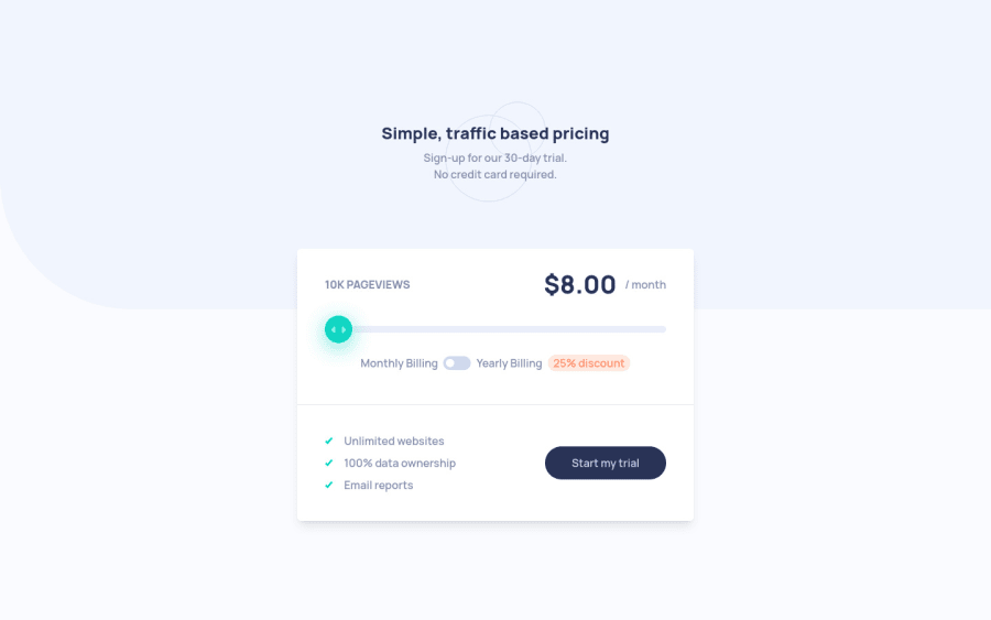 Frontend Mentor Interactive Pricing Component Coding Challenge Solution