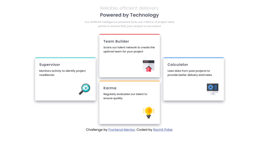 Frontend Mentor Responsive Four Card Feature Section Using Css Grid