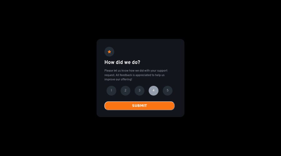 Frontend Mentor Interactive Rating Component Using Javascript Coding Challenge Solution