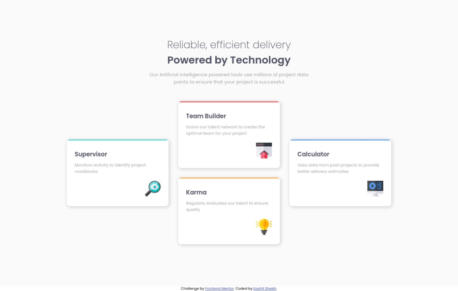 Frontend Mentor Project 11 Four Card Feature Section Master Using