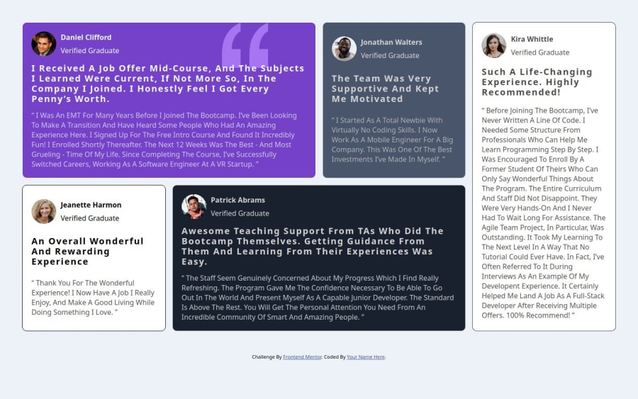 Frontend Mentor Css Grid Css Flexbox Vscode Coding Challenge Solution