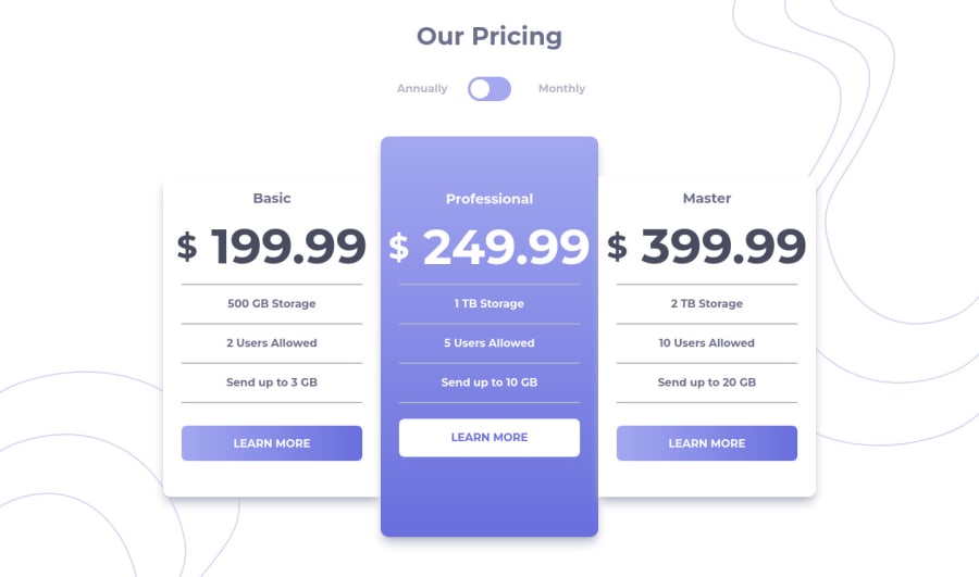 Frontend Mentor Pricing Component Html Tailwind Css Coding