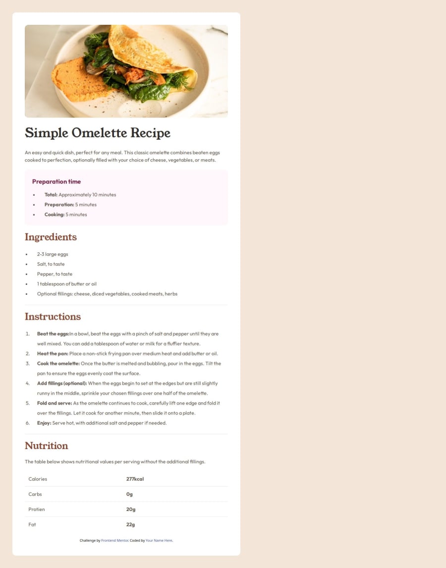 Frontend Mentor | Recipe Page with flexbox and tailwind coding ... Frontend Mentor | Recipe Page with flexbox and tailwind coding ...