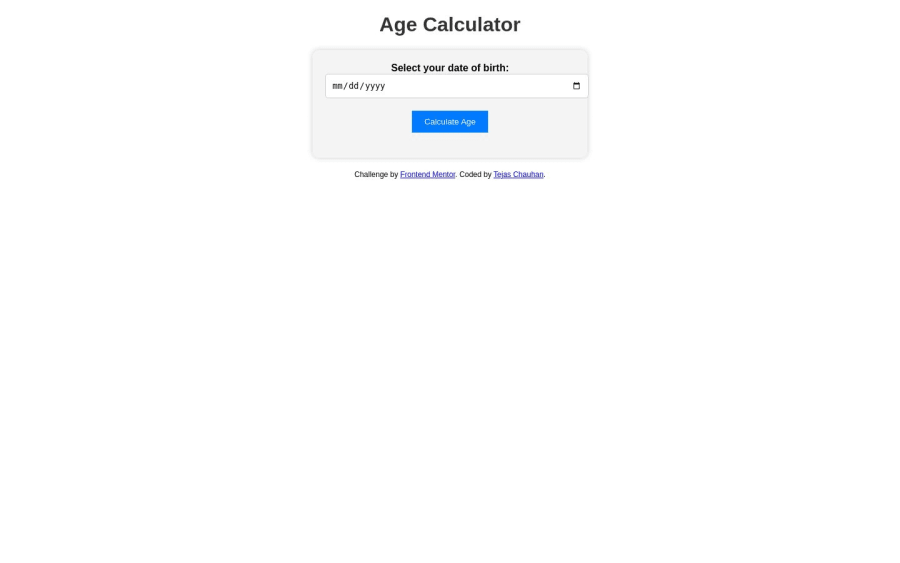 Frontend Mentor Age Calculator Find Your Exact Age Instantly Html