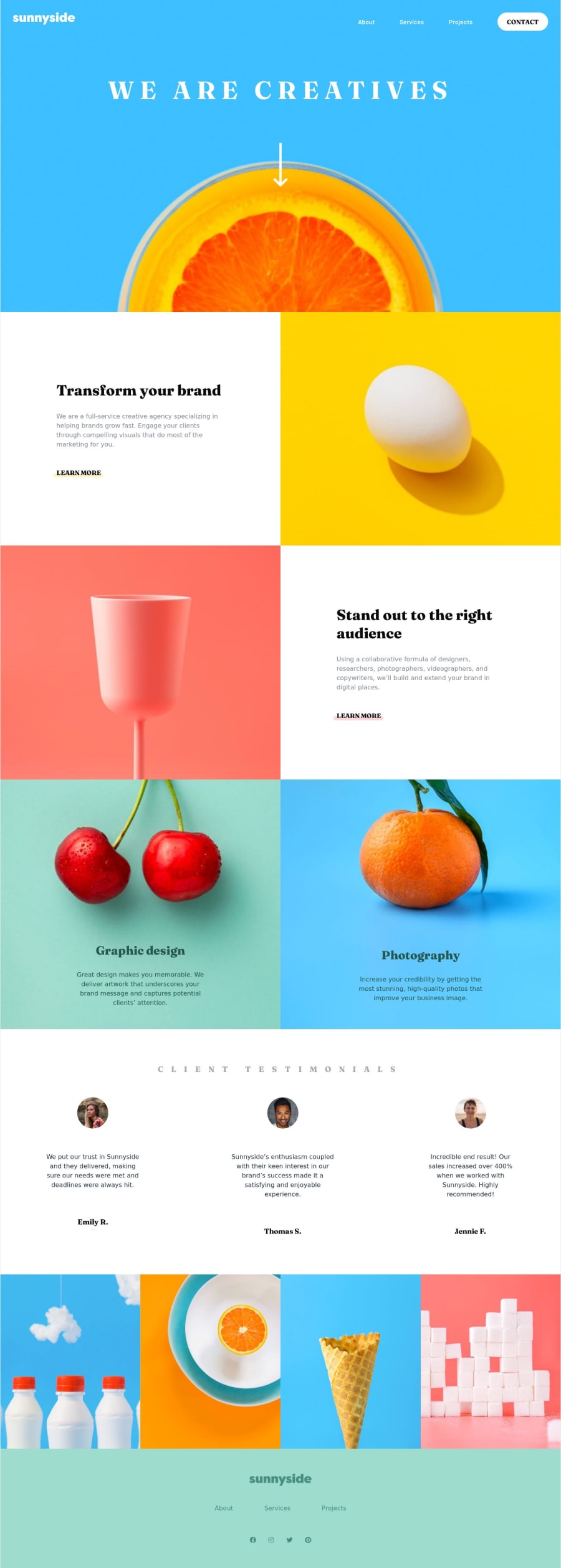 Frontend Mentor Sunnyside Responsive Page Css Grid And Sass Coding