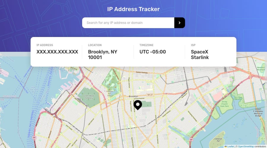 Frontend Mentor Responsive Ip Address Tracker Made With Leaflet And