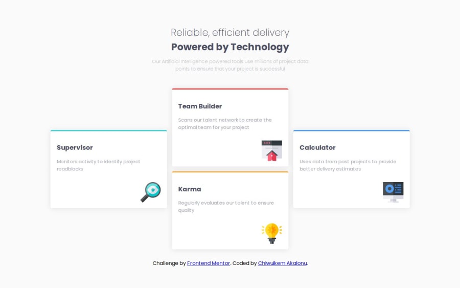 Frontend Mentor Four Card Feature Section Using Html And Css Flexbox