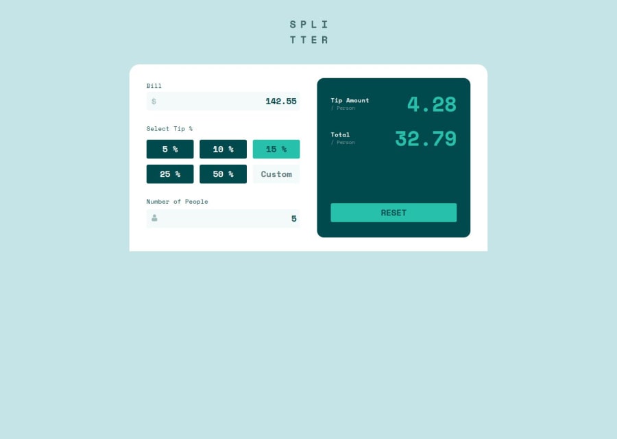 Frontend Mentor Tip Calculator Using Tailwindcss Coding Challenge Solution
