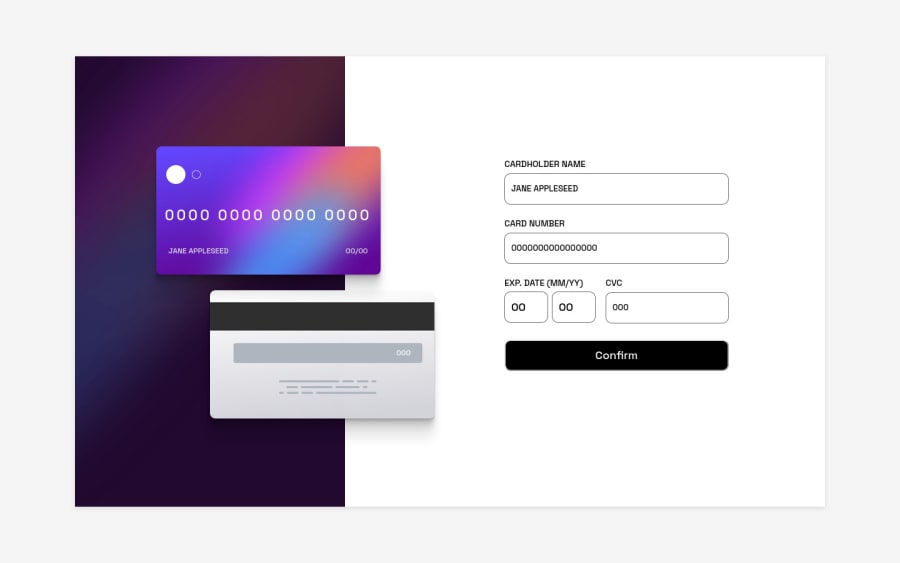 Frontend Mentor Interactive Card Form With React And Css Coding