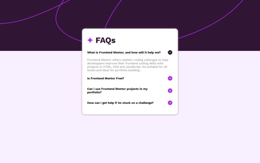 Frontend Mentor Faq Accordion Coding Challenge Solution