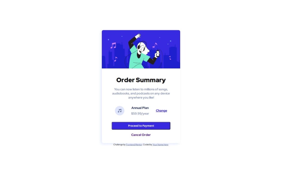 Frontend Mentor Order Summary Card Component Using Html And Scss Coding Challenge Solution