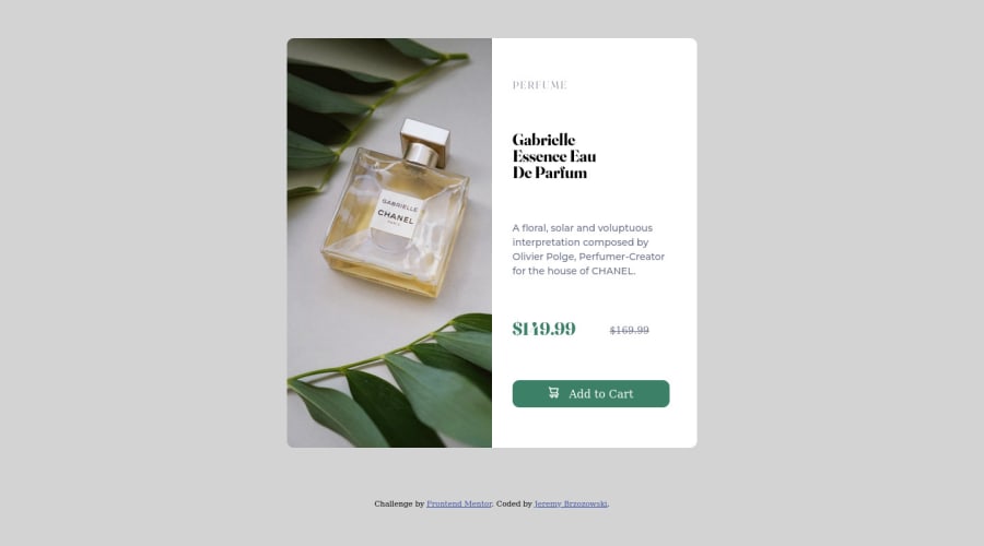 Frontend Mentor Responsive Product Card Using Flexbox Coding