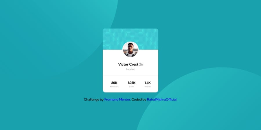 Frontend Mentor | Profile card component Using HTML and CSS(em) coding challenge solution