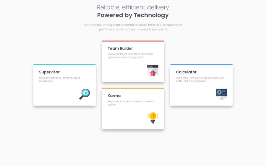 Frontend Mentor Responsive Four Card Feature Section Sass Flexbox