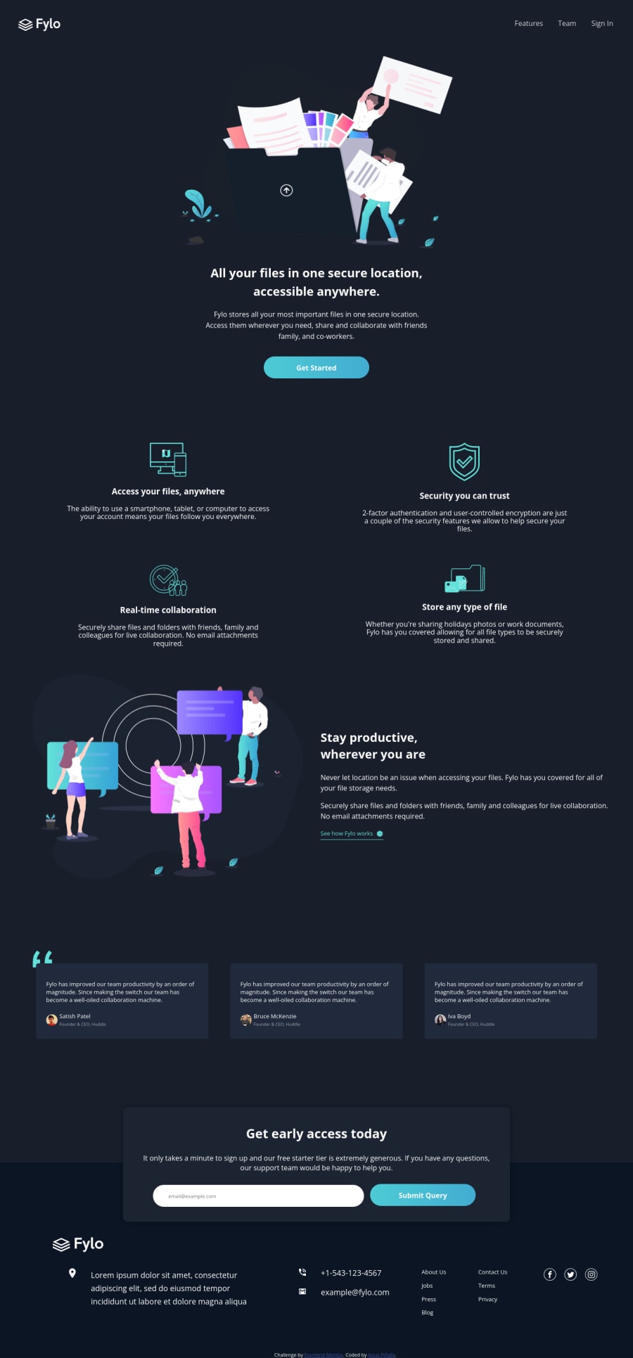 Frontend Mentor Fylo Landing Page My Try On Html And Css Coding Challenge Solution