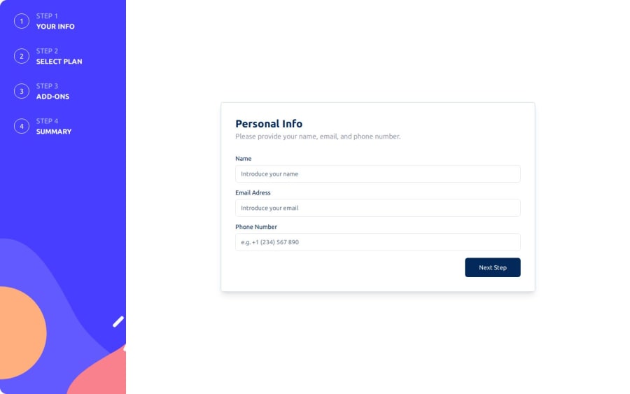Frontend Mentor Responsive Multistep Form Using Nextjs React Hook