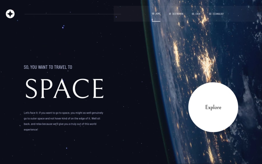 Frontend Mentor Space Tourism Using Clean Architecture In React