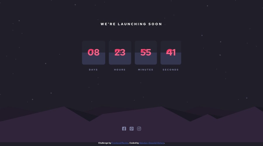 Frontend Mentor Launch Countdown Timer Using Javascript Coding