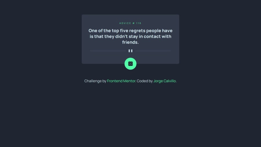 Frontend Mentor Advice Generator App Using Tailwind Coding Challenge